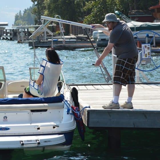 Power EZ 2 Pool Lift Boat Access with 400 Pound Lifting Capacity ...